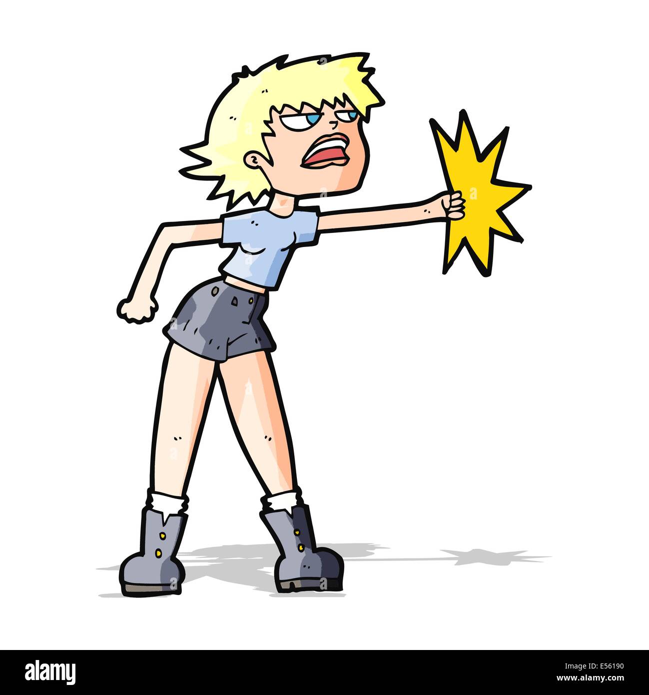 cartoon woman punching Stock Vector Image & Art - Alamy