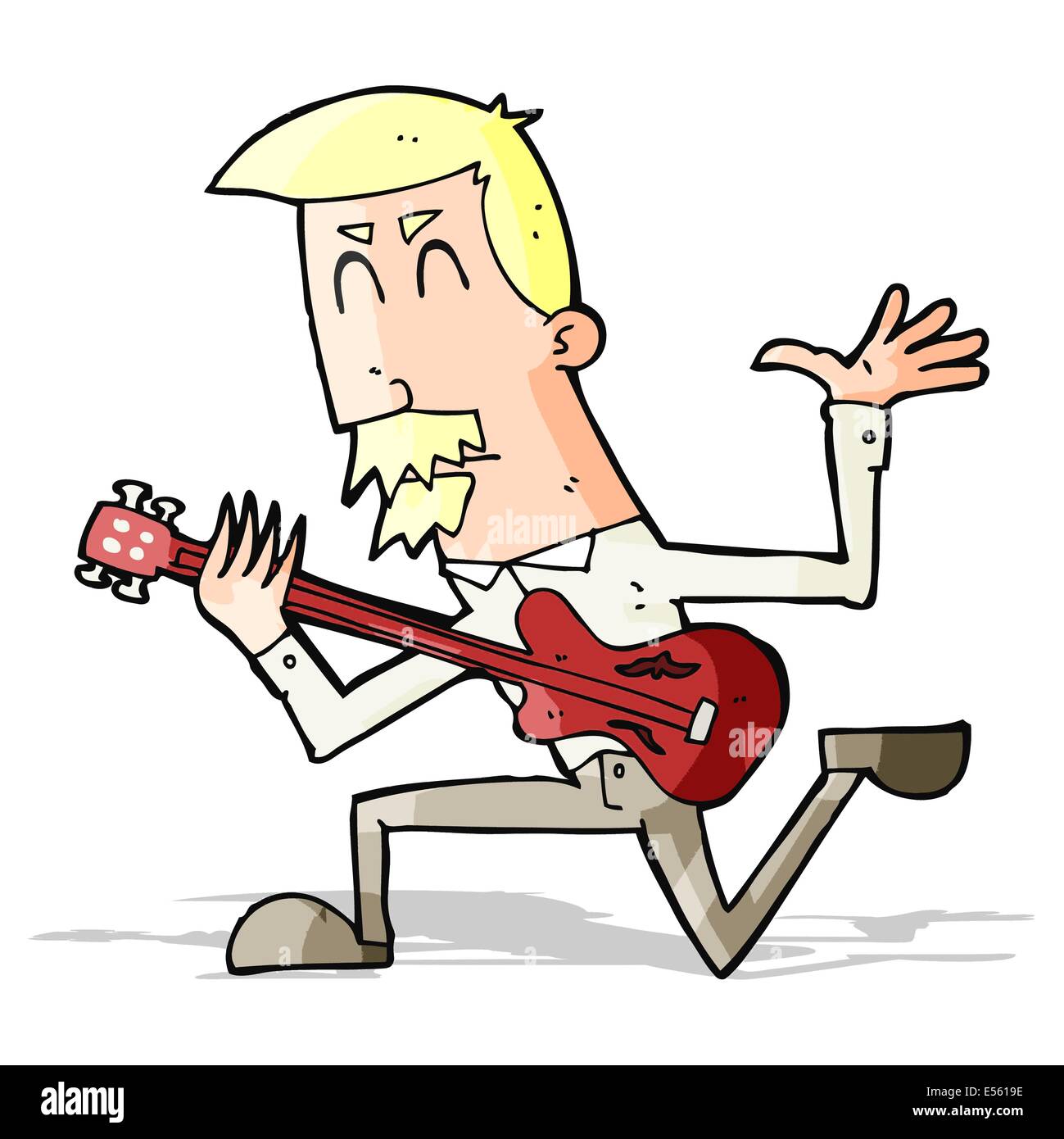 Cartoon man playing electric guitar Cut Out Stock Images & Pictures - Alamy