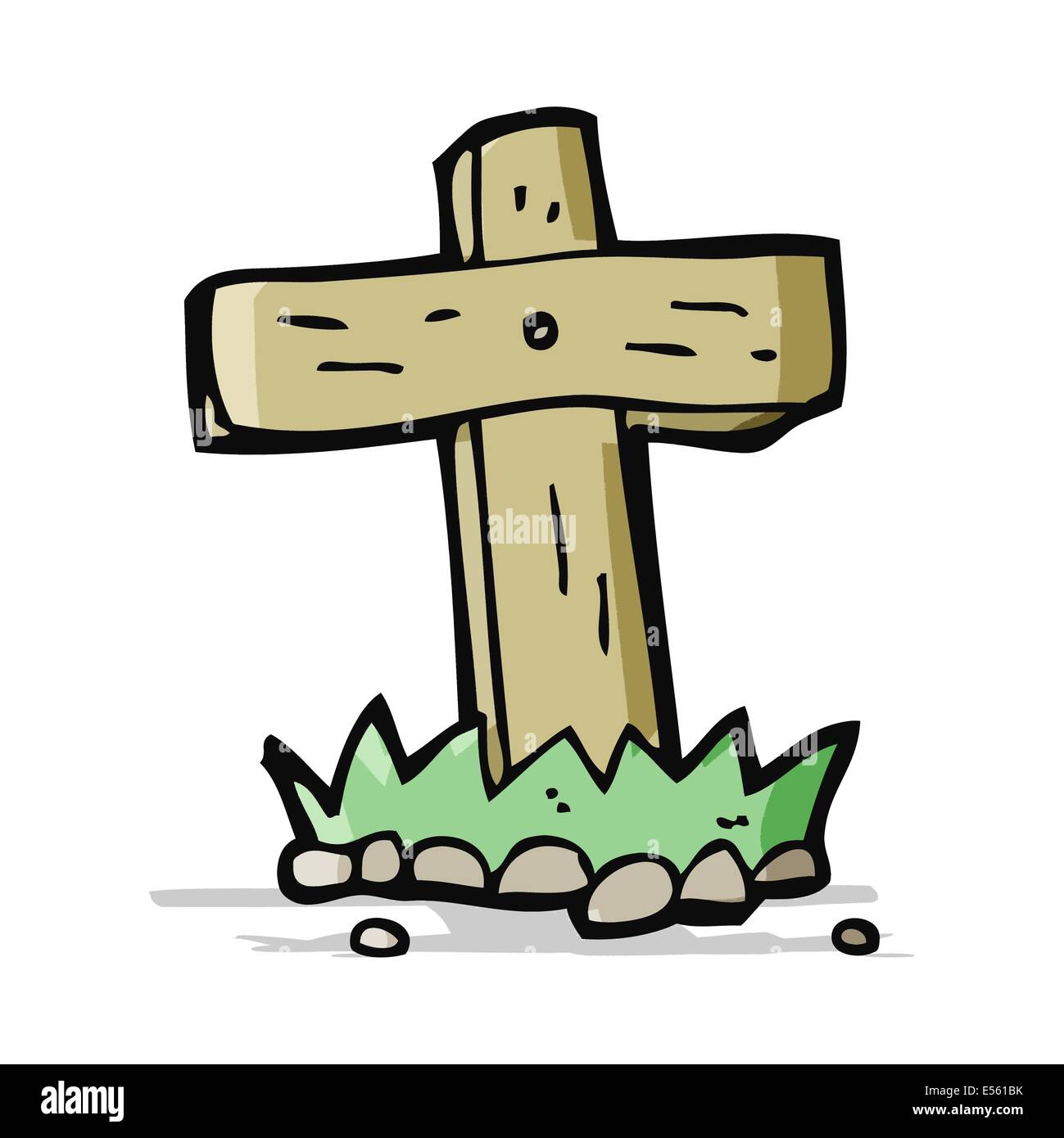 cartoon wooden cross grave Stock Vector Image & Art - Alamy