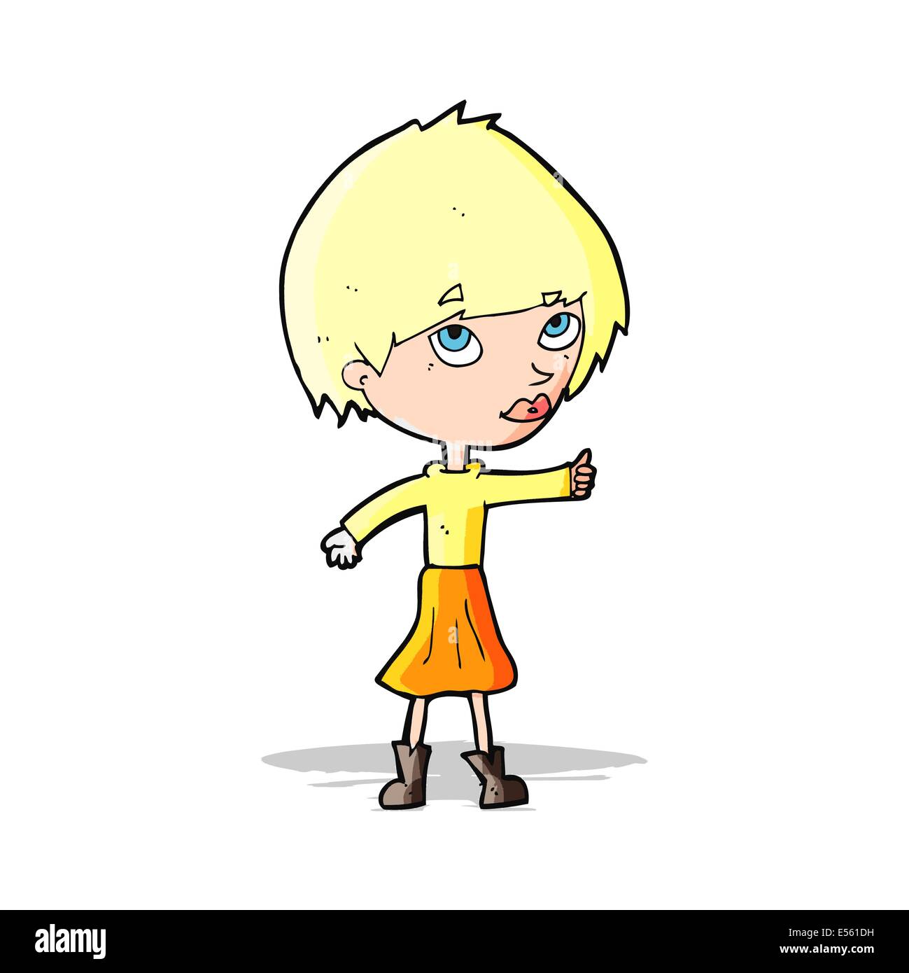 cartoon woman giving thumbs up symbol Stock Vector Image & Art - Alamy