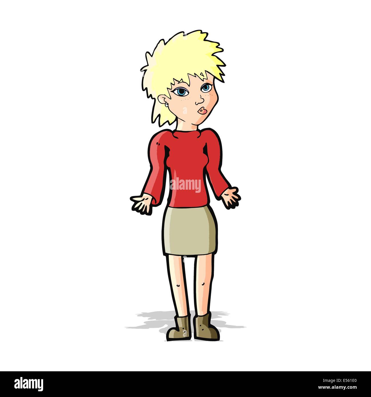 cartoon woman shrugging shoulders Stock Vector Image & Art - Alamy