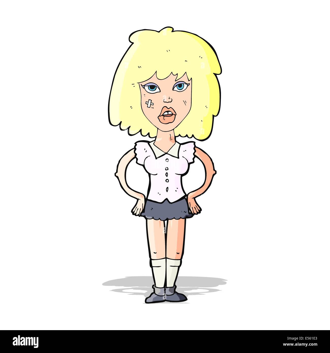 Cartoon Woman Been In Fight Stock Vector Image And Art Alamy