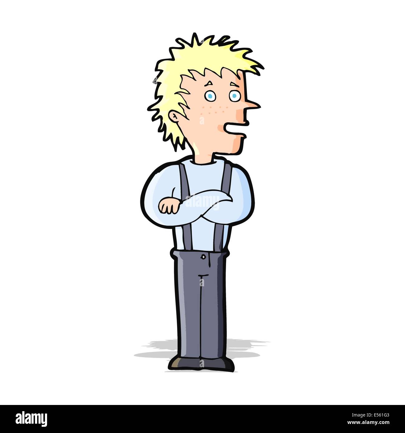 cartoon boy with folded arms Stock Vector Image & Art - Alamy