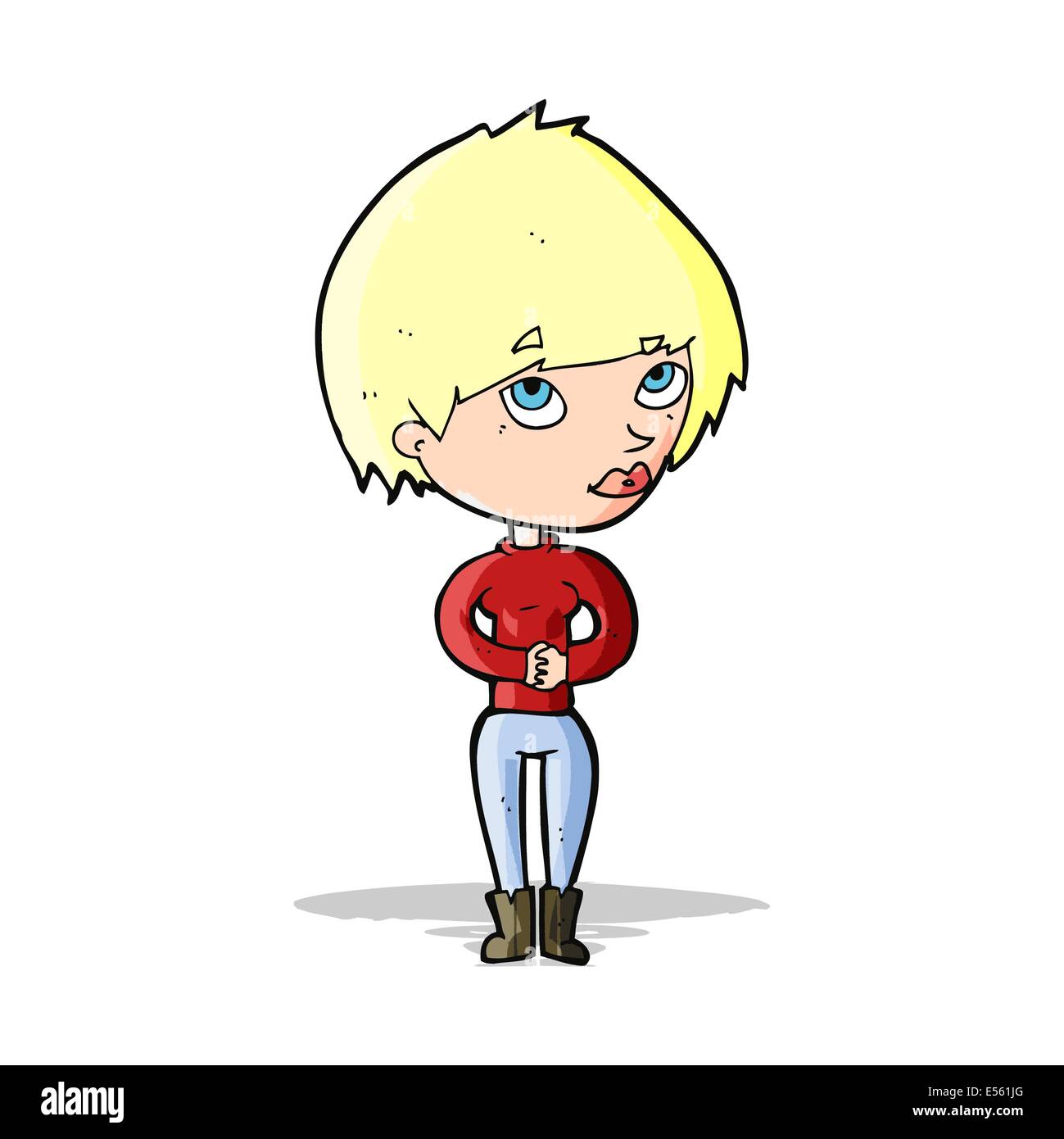 cartoon woman considering Stock Vector Image & Art - Alamy