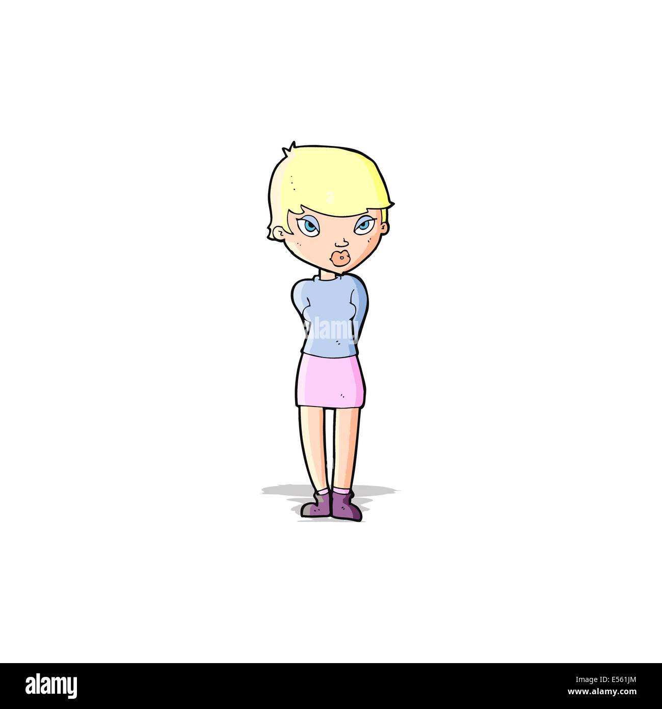 cartoon shy woman Stock Vector Image & Art - Alamy