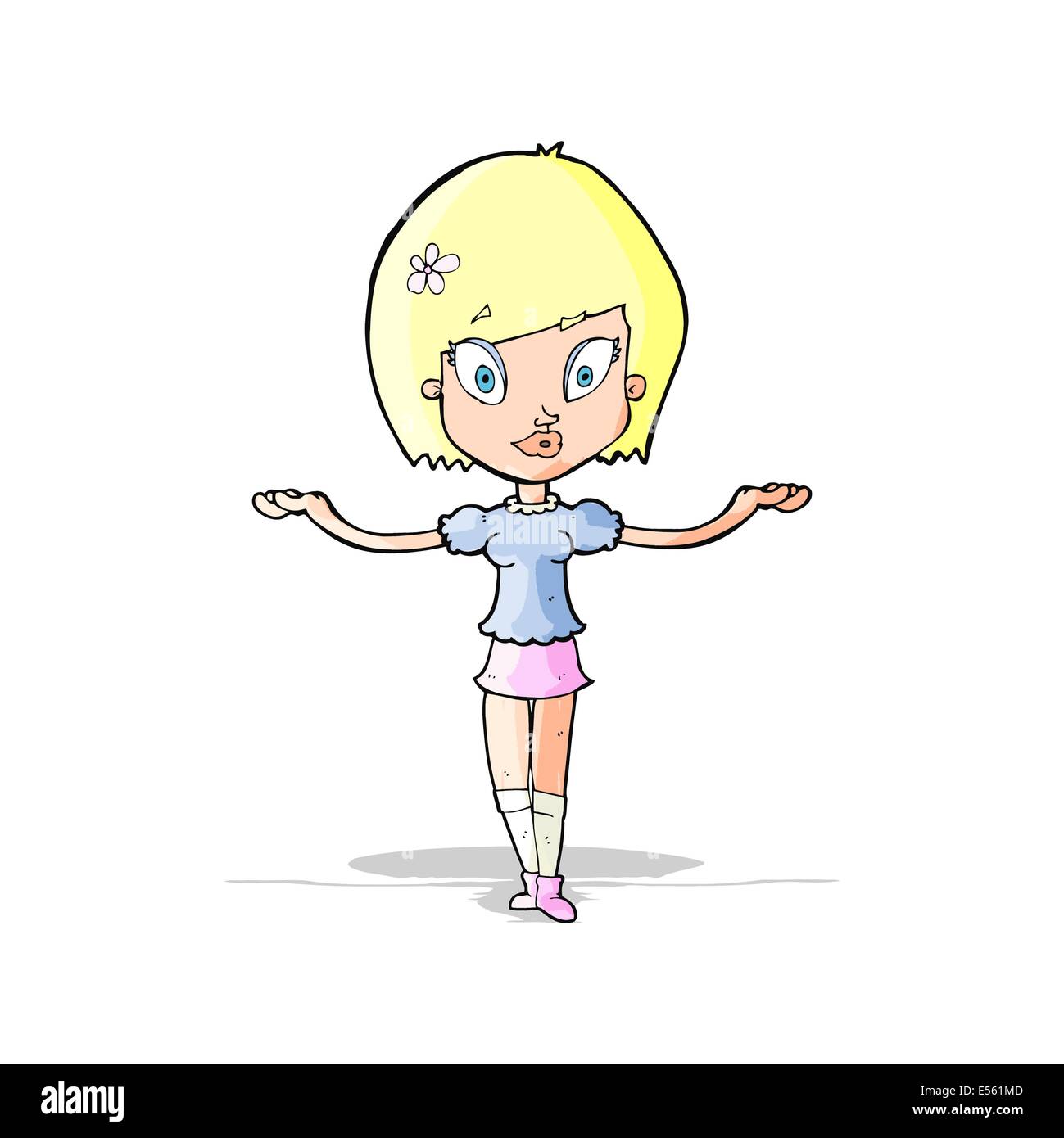 cartoon woman making balancing gesture Stock Vector Image & Art - Alamy
