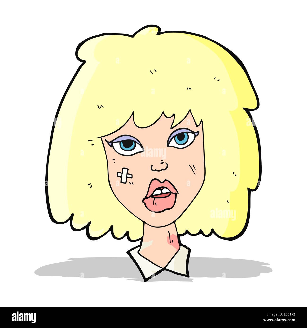 cartoon woman with bruised face Stock Vector Image & Art - Alamy