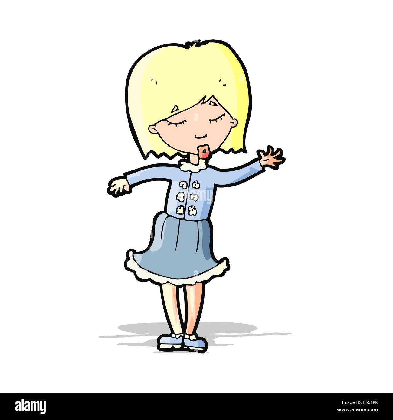 cartoon waving woman Stock Vector Image & Art - Alamy