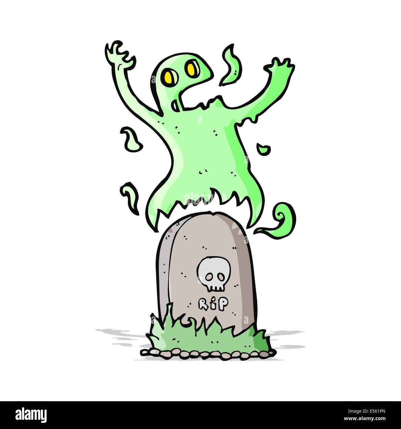 cartoon ghost rising from grave Stock Vector Image & Art - Alamy
