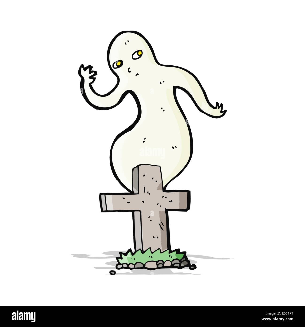 cartoon ghost rising from grave Stock Vector Image & Art - Alamy