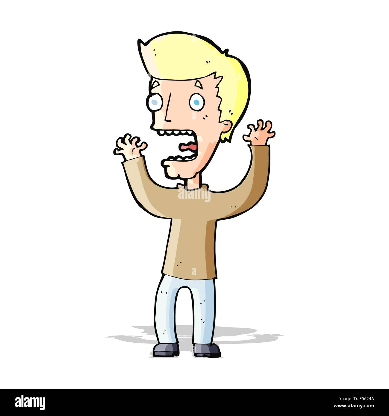 cartoon frightened man Stock Vector Image & Art - Alamy