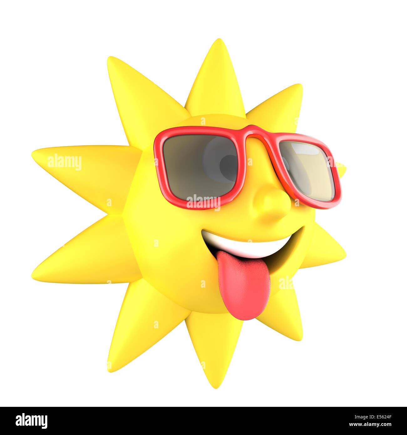 Yellow sun with sunglasses on turned sideways smiling, tongue sticking ...