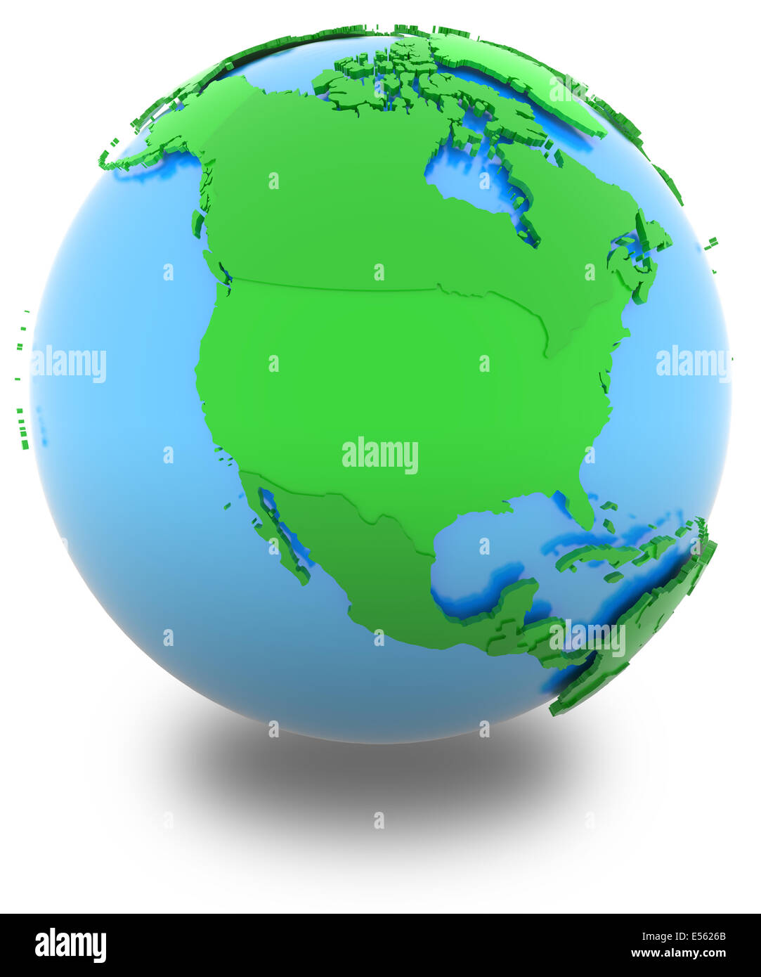 North America, political map of the world with countries in different ...