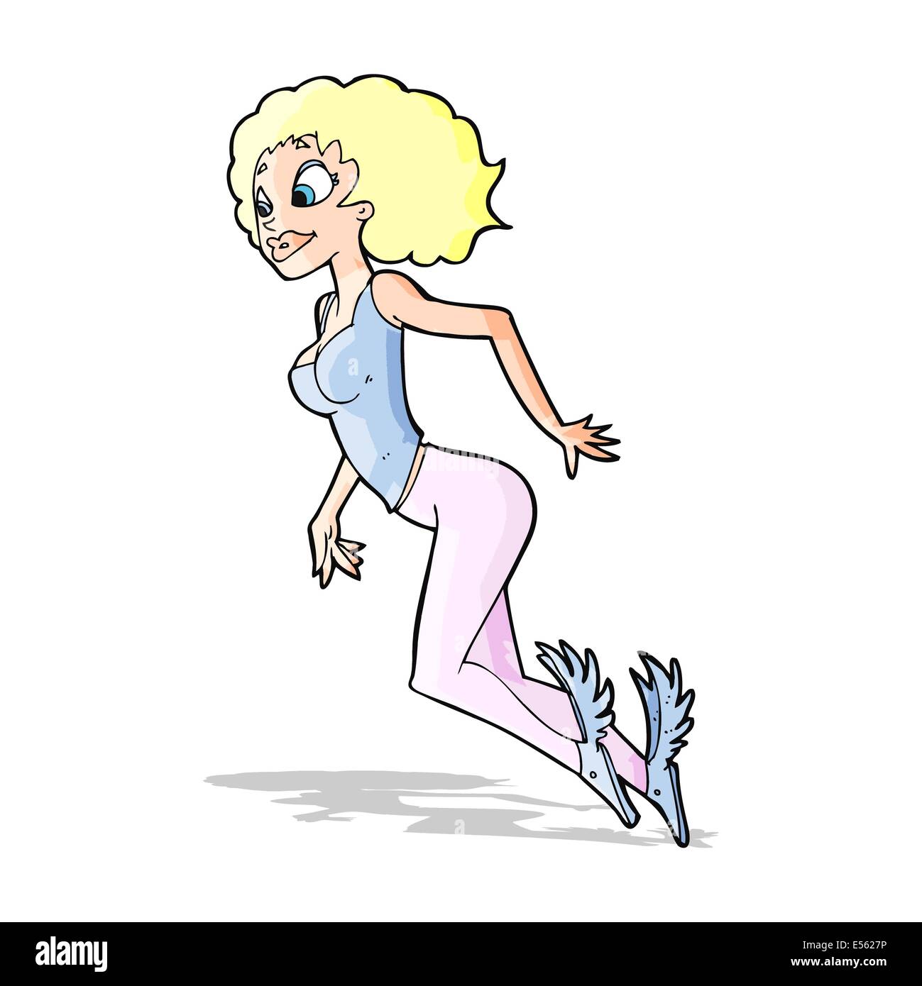 cartoon flying woman Stock Vector Image & Art - Alamy