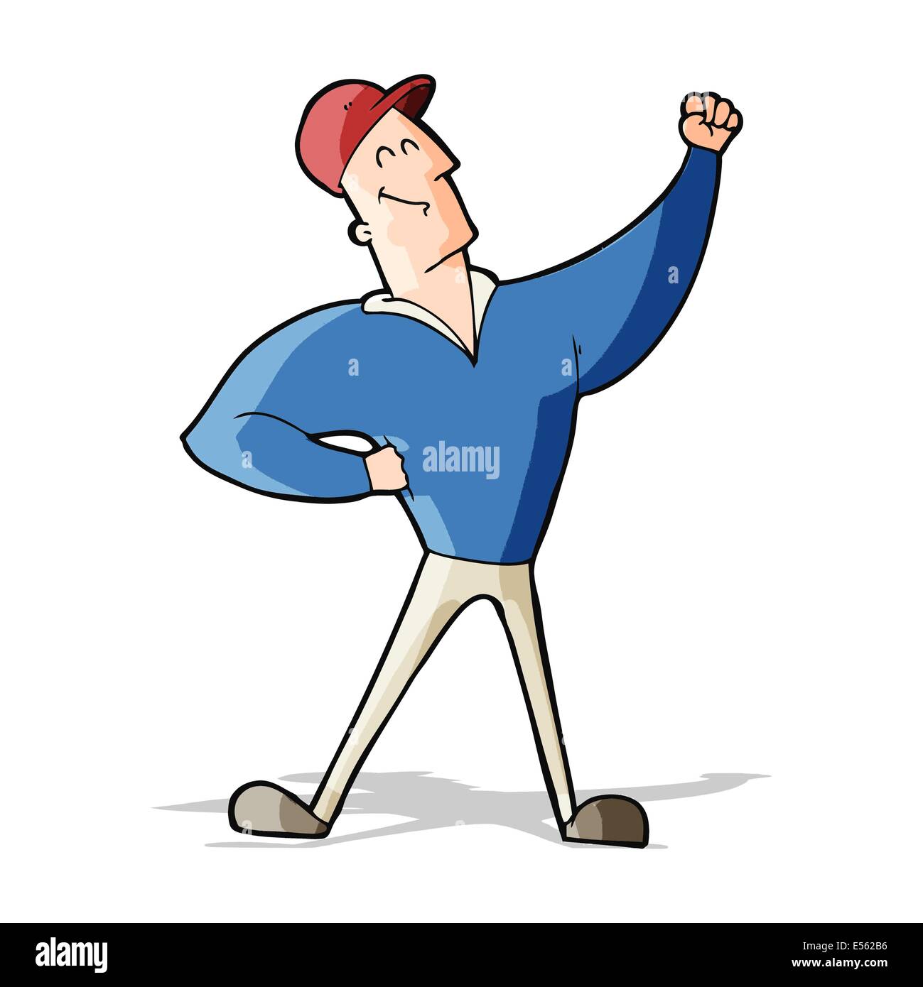 cartoon man striking heroic pose Stock Vector Image & Art - Alamy