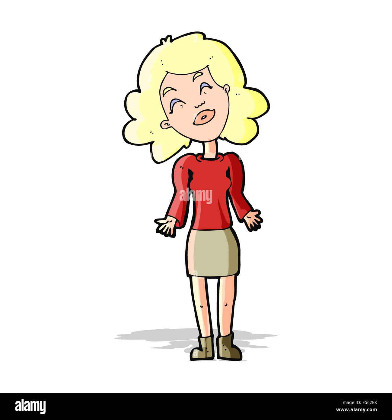 cartoon woman shrugging shoulders Stock Vector Image & Art - Alamy