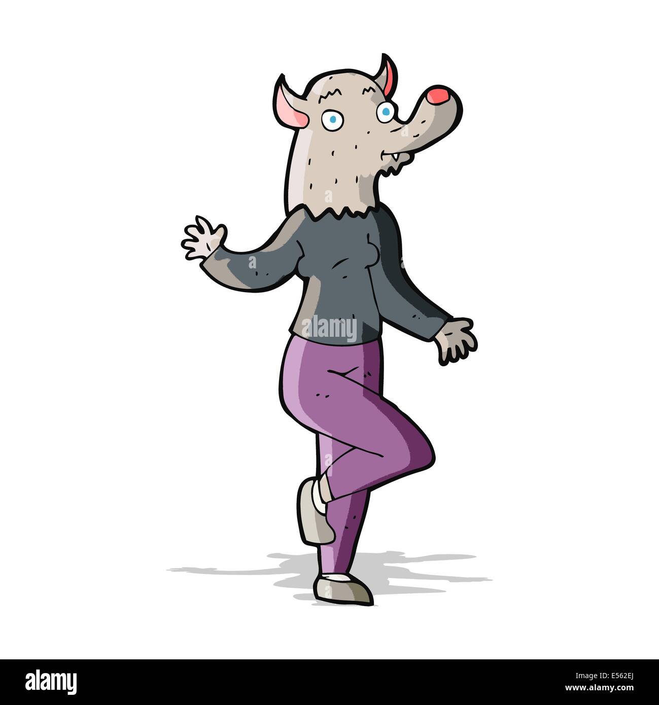 cartoon dancing werewolf woman Stock Vector Image & Art - Alamy