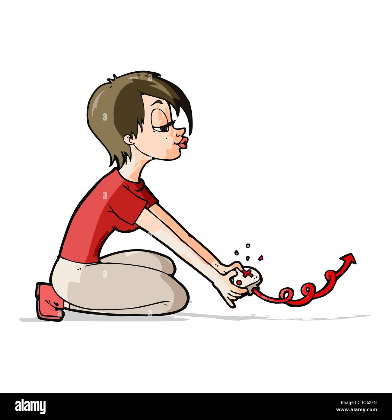 cartoon girl playing computer games Stock Vector Image & Art - Alamy