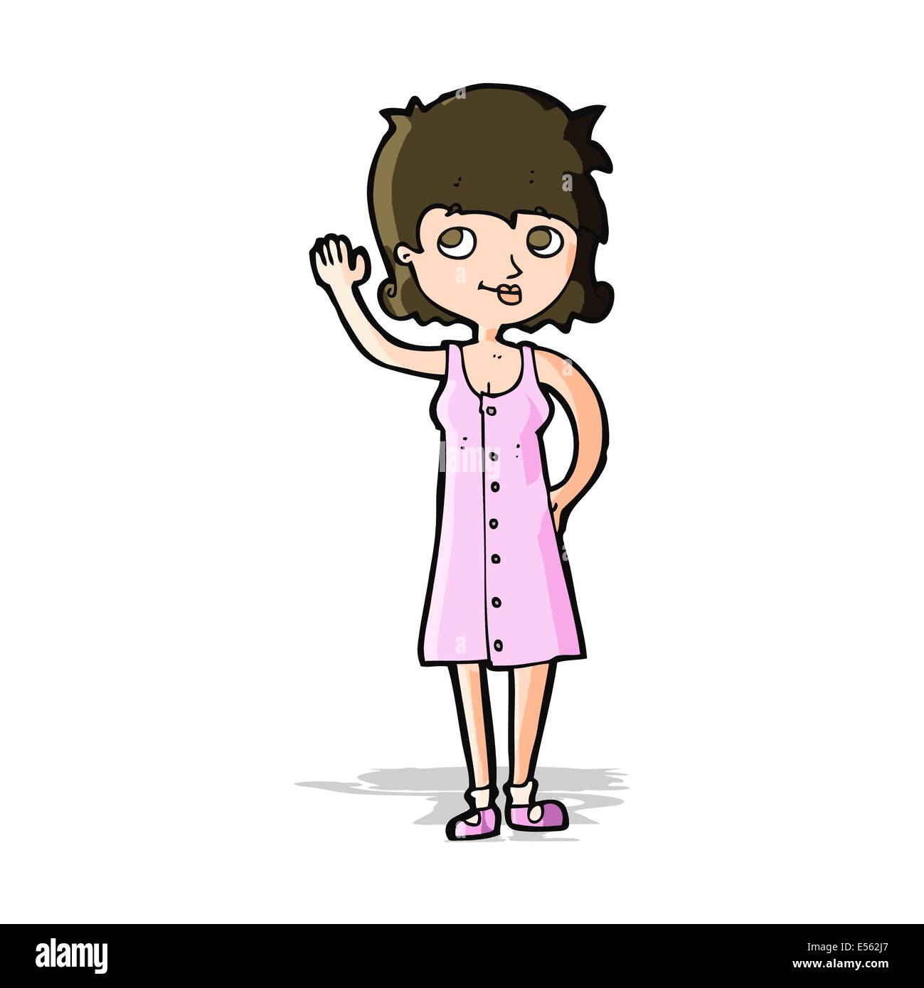 cartoon pretty woman waving Stock Vector Image & Art - Alamy