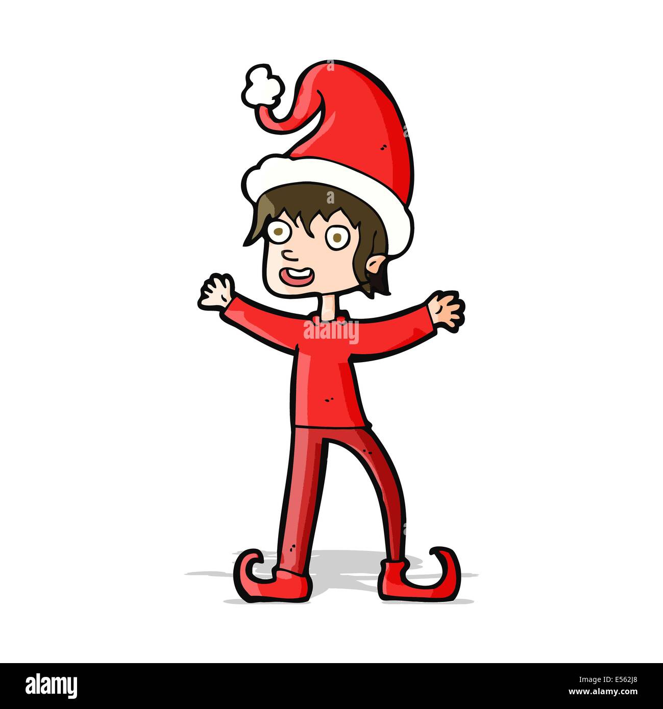 cartoon excited christmas elf Stock Vector Image & Art - Alamy