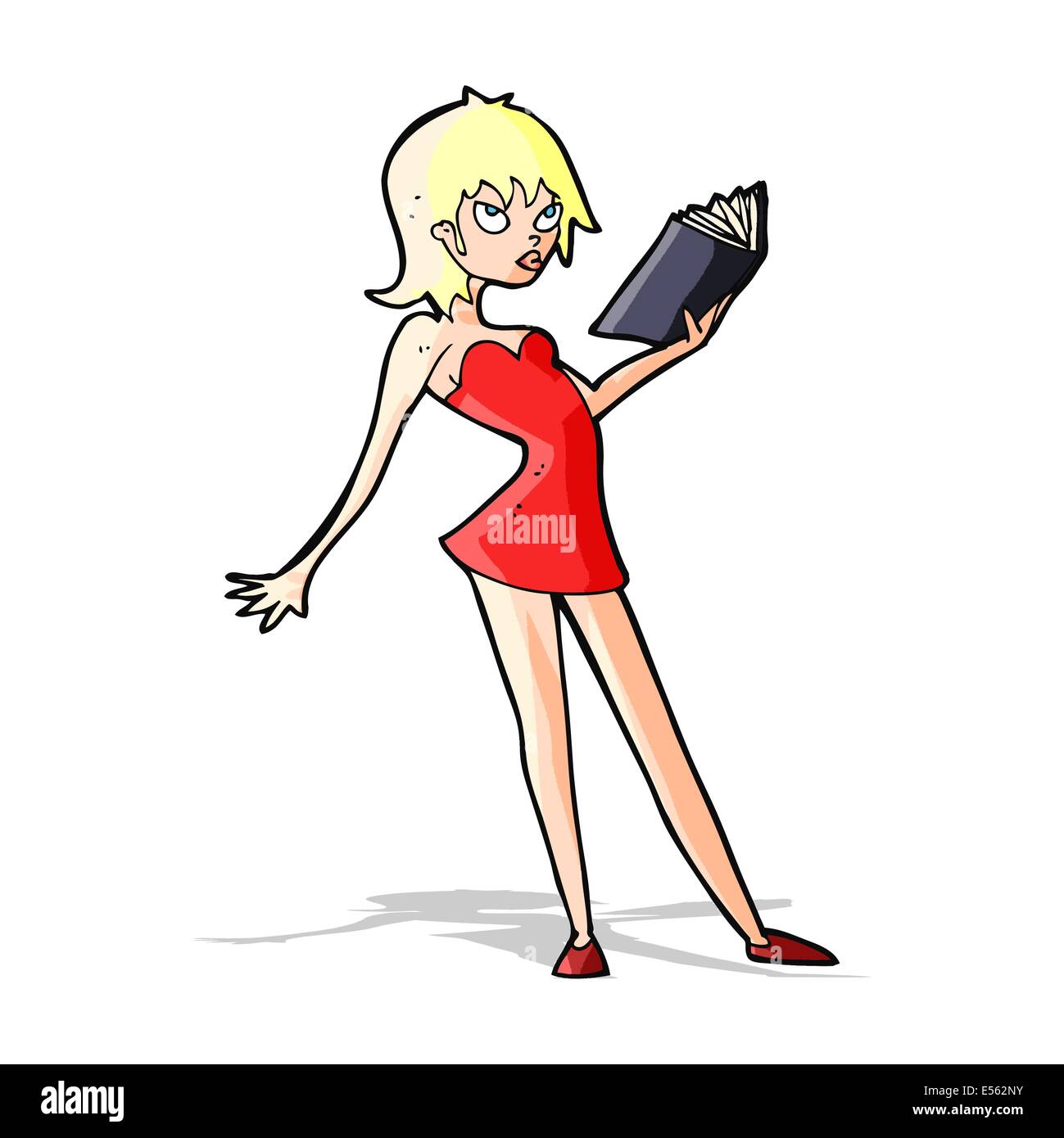 cartoon woman reading book Stock Vector Image & Art - Alamy