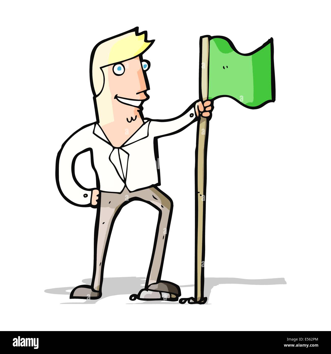 cartoon man planting flag Stock Vector Image & Art - Alamy