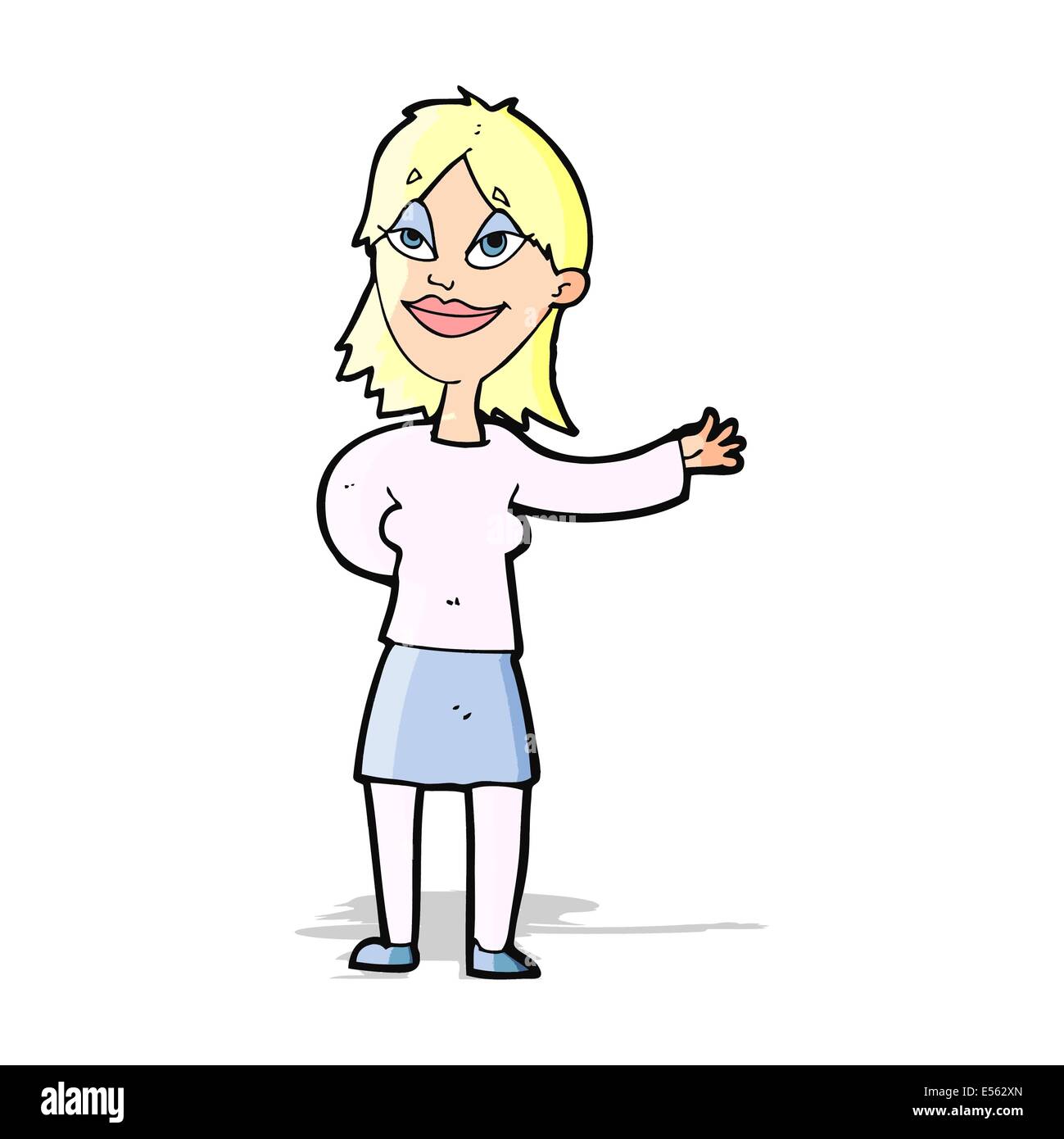 cartoon woman gesture to show something Stock Vector Image & Art - Alamy