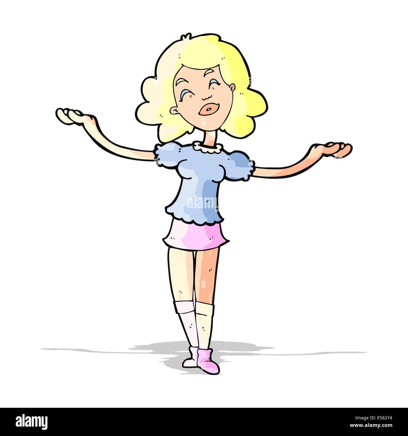 cartoon woman taking praise Stock Vector Image & Art - Alamy