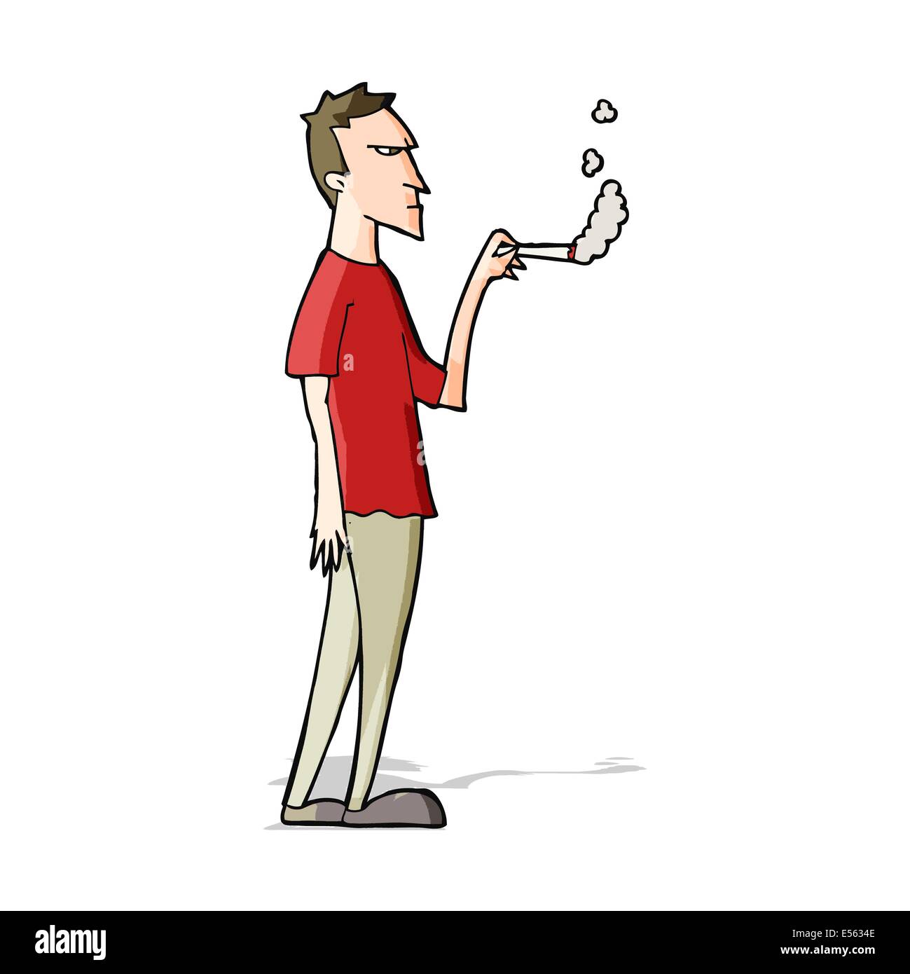 cartoon annoyed smoker Stock Vector Image & Art - Alamy