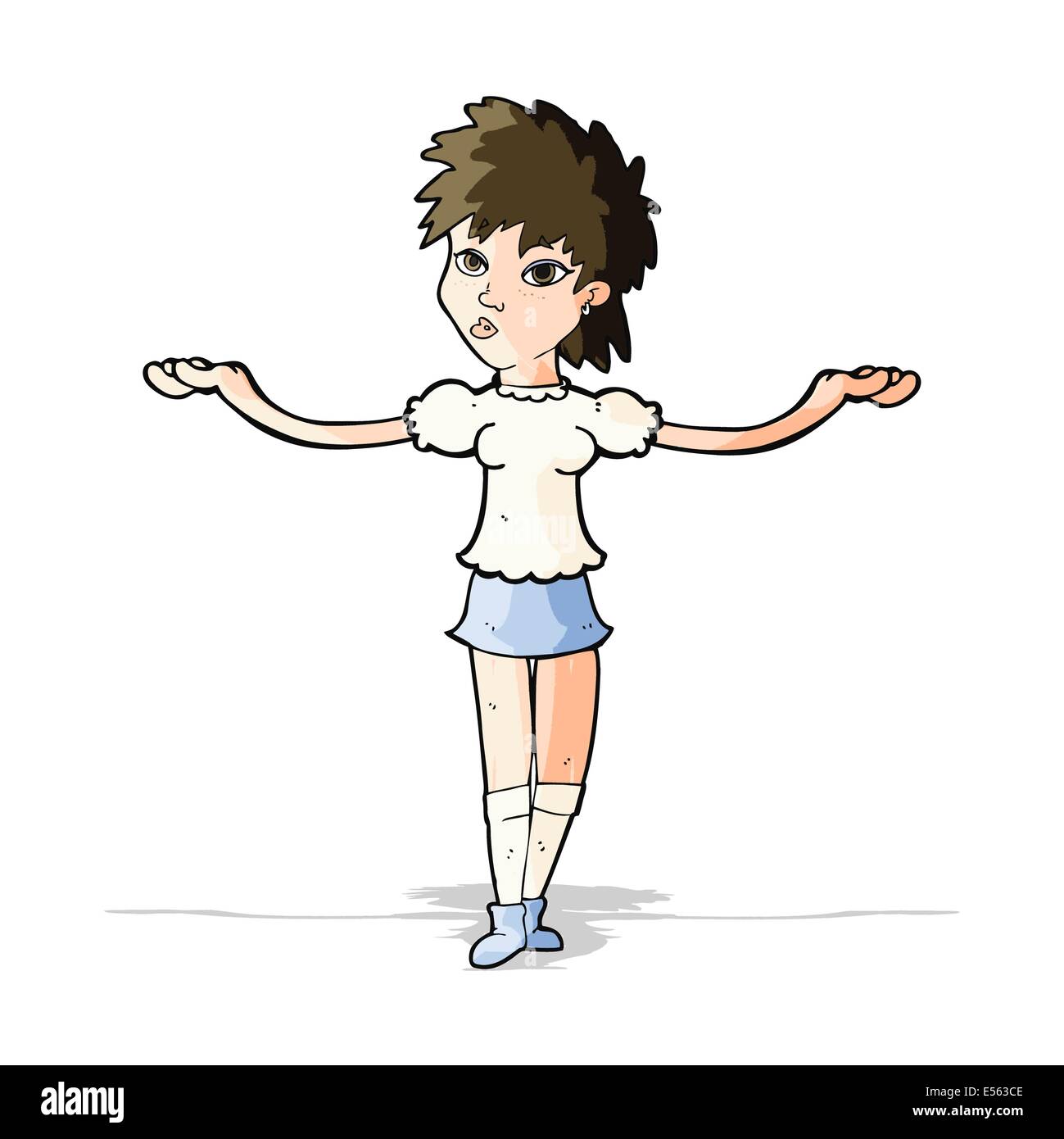 cartoon woman shrugging shoulders Stock Vector Image & Art - Alamy