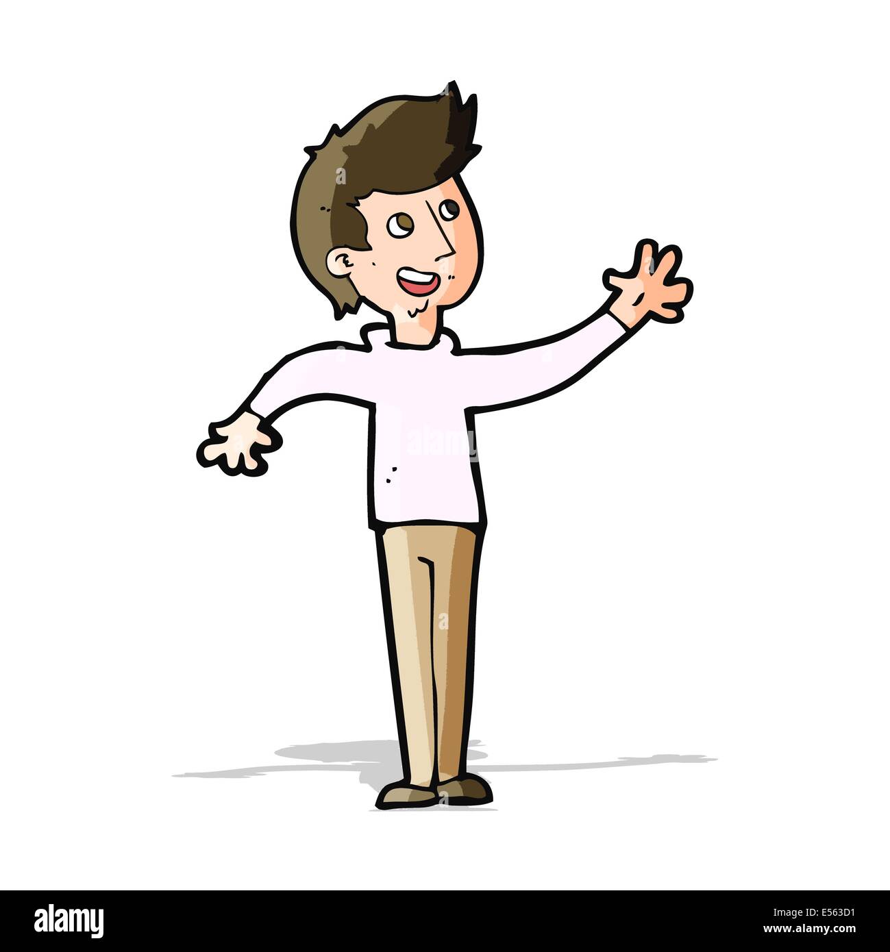 cartoon man waving Stock Vector Image & Art - Alamy