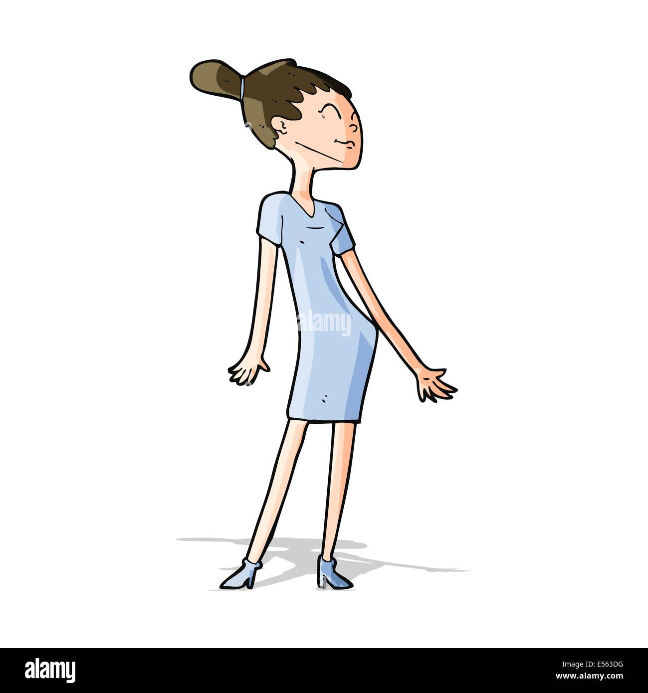 cartoon woman in dress Stock Vector Image & Art - Alamy