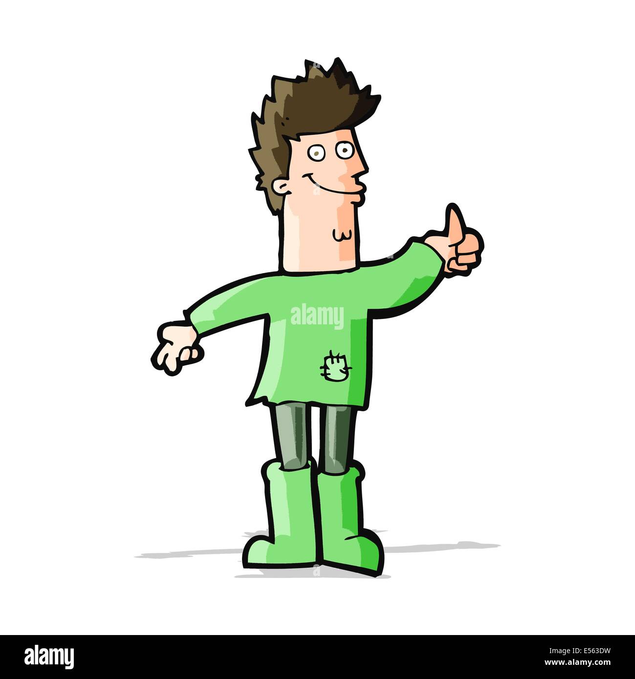 cartoon positive thinking man in rags Stock Vector Image & Art - Alamy