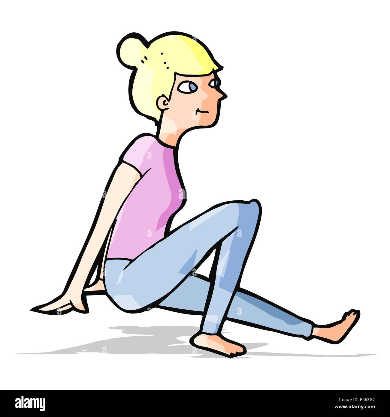 cartoon woman sitting Stock Vector Image & Art - Alamy