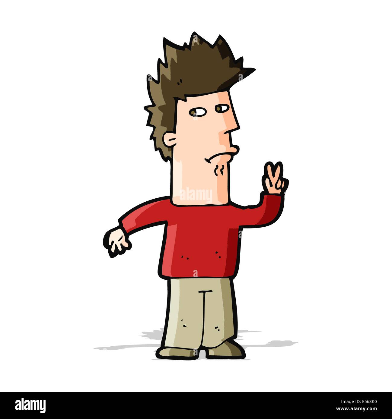 cartoon man giving peace sign Stock Vector Image & Art - Alamy