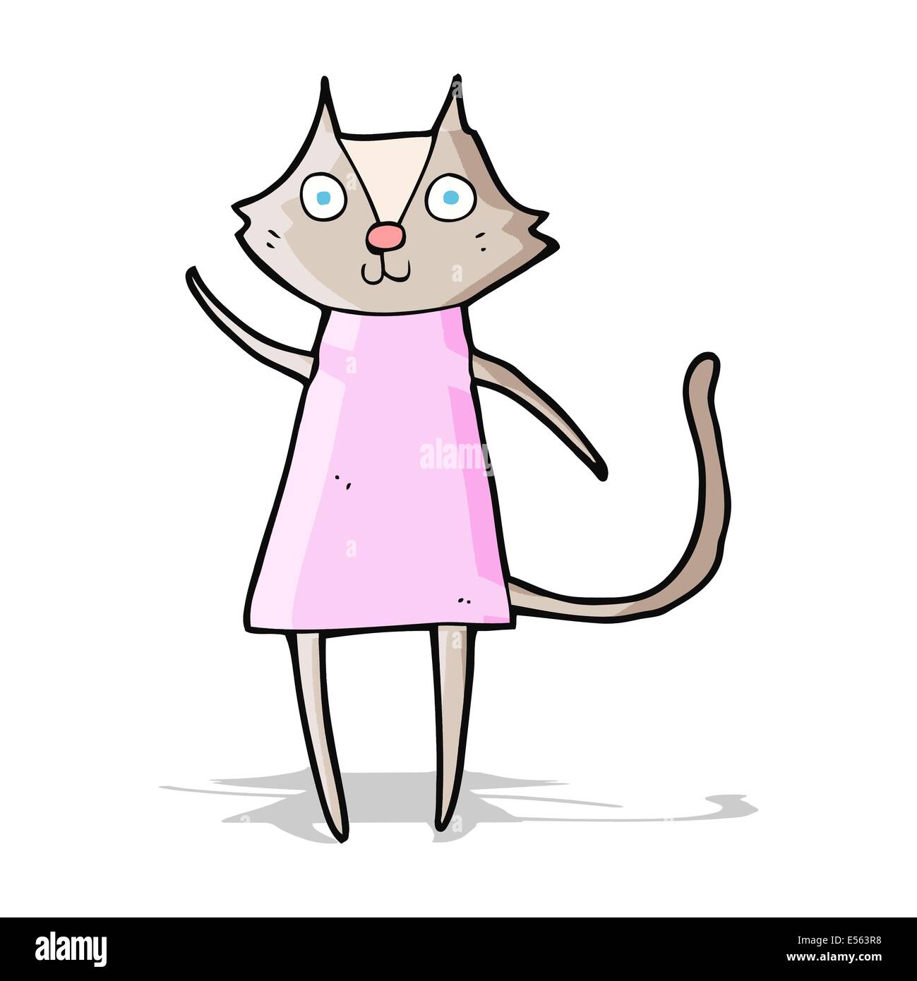 cute cartoon cat waving Stock Vector Image & Art - Alamy