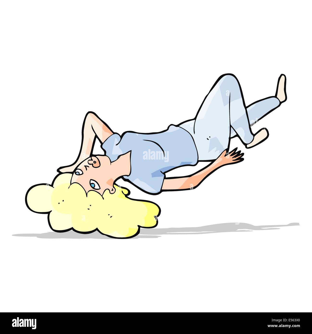 cartoon woman lying on floor Stock Vector Image & Art - Alamy