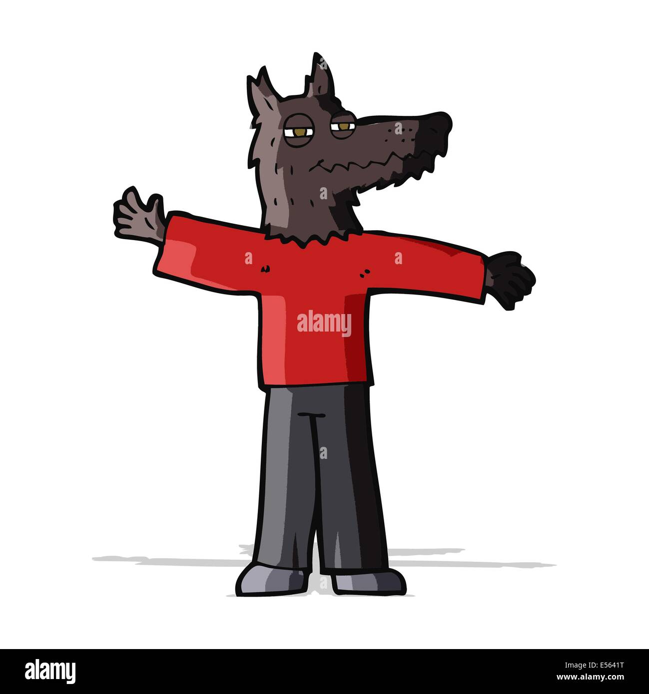 cartoon happy wolf man Stock Vector Image & Art - Alamy