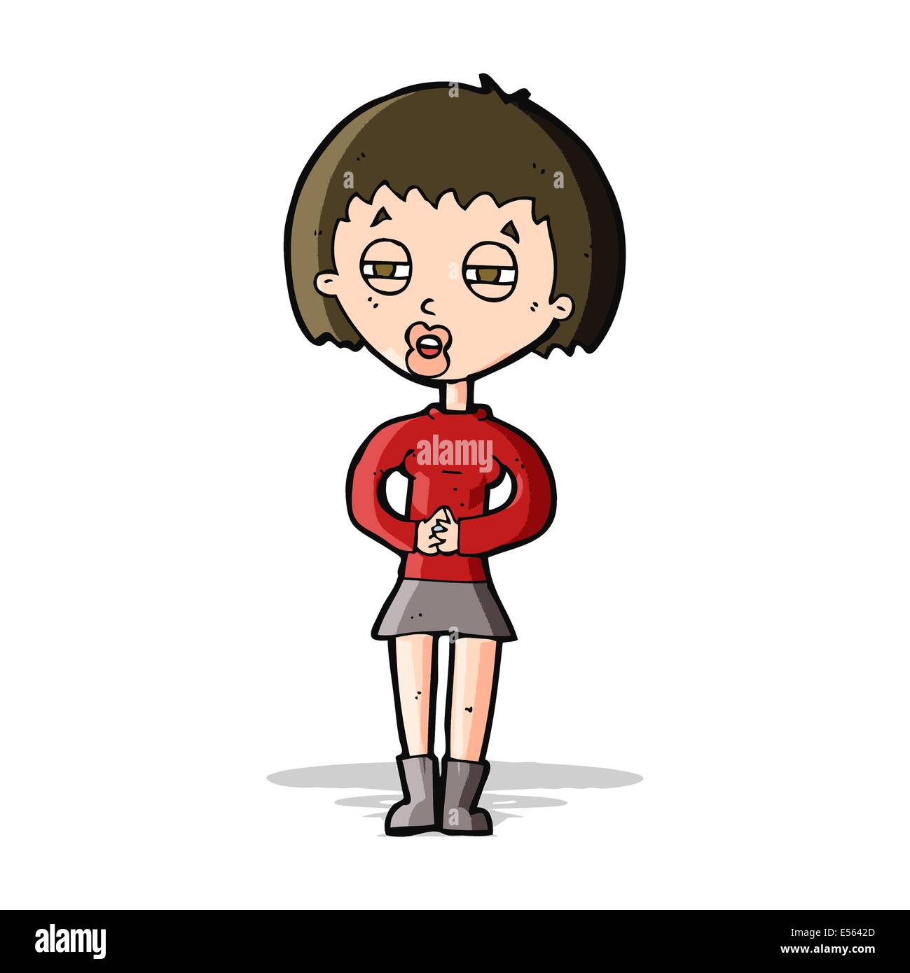 cartoon suspicious girl Stock Vector Image & Art - Alamy