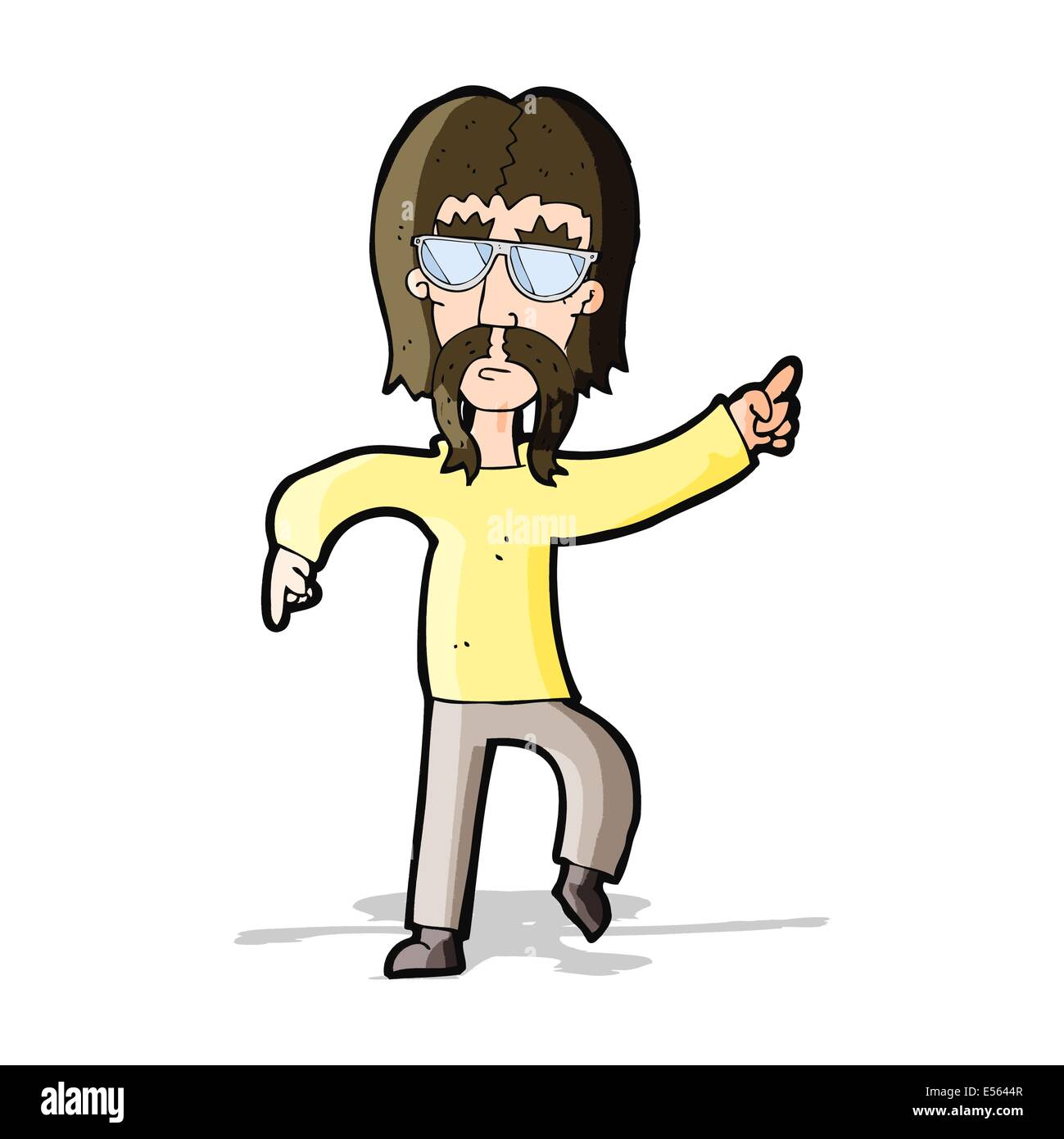 cartoon hippie man wearing glasses Stock Vector Image & Art - Alamy