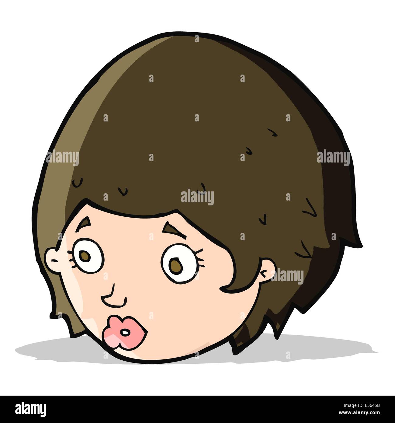cartoon girl with concerned expression Stock Vector Image & Art - Alamy