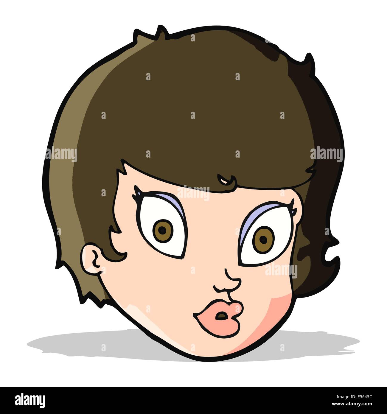 cartoon surprised female face Stock Vector Image & Art - Alamy