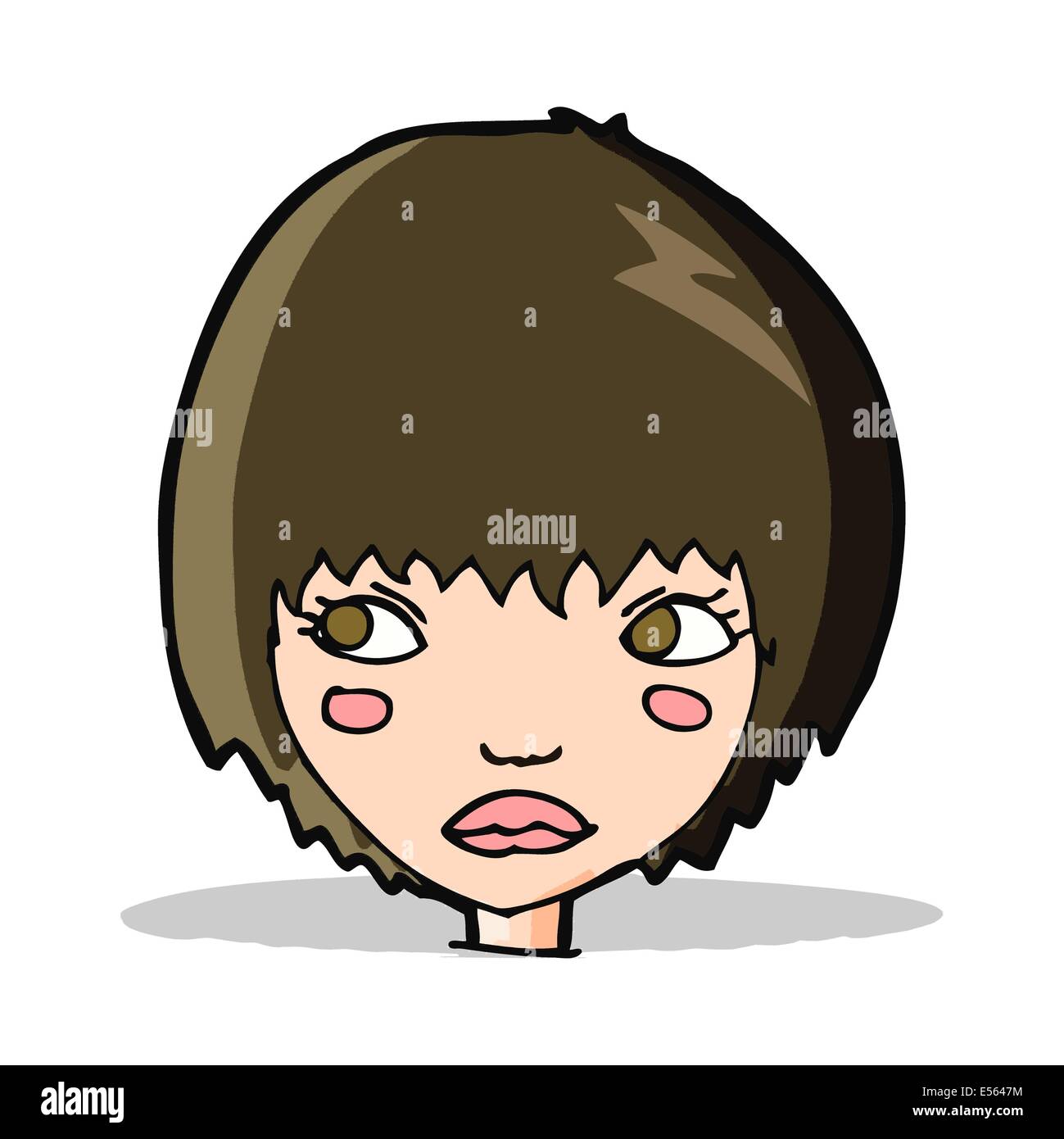 cartoon unhappy girl Stock Vector Image & Art - Alamy