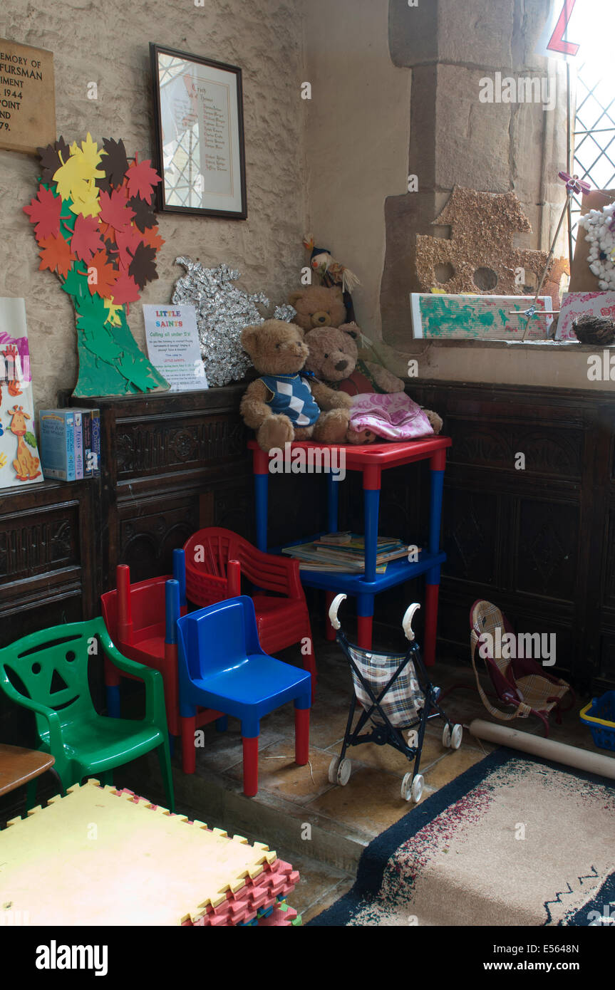 Children`s corner in St. Margaret`s Church, Crick, Northamptonshire ...