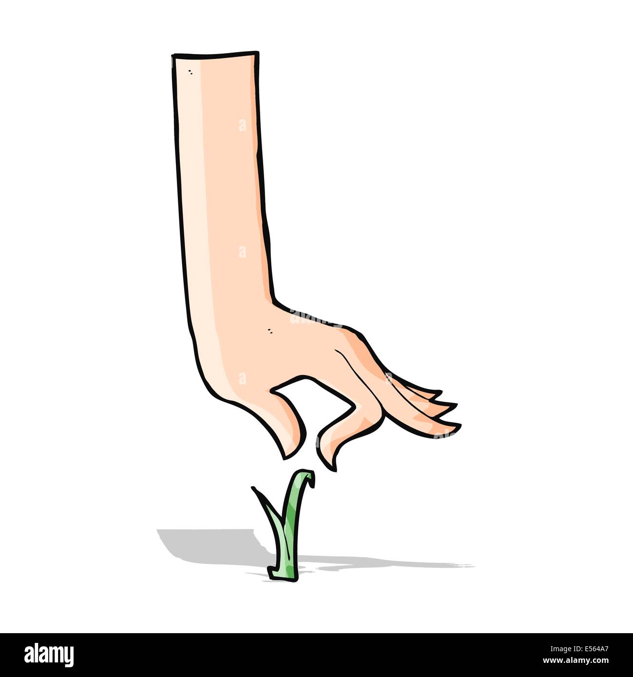 cartoon hand picking blade of grass Stock Vector Image & Art - Alamy