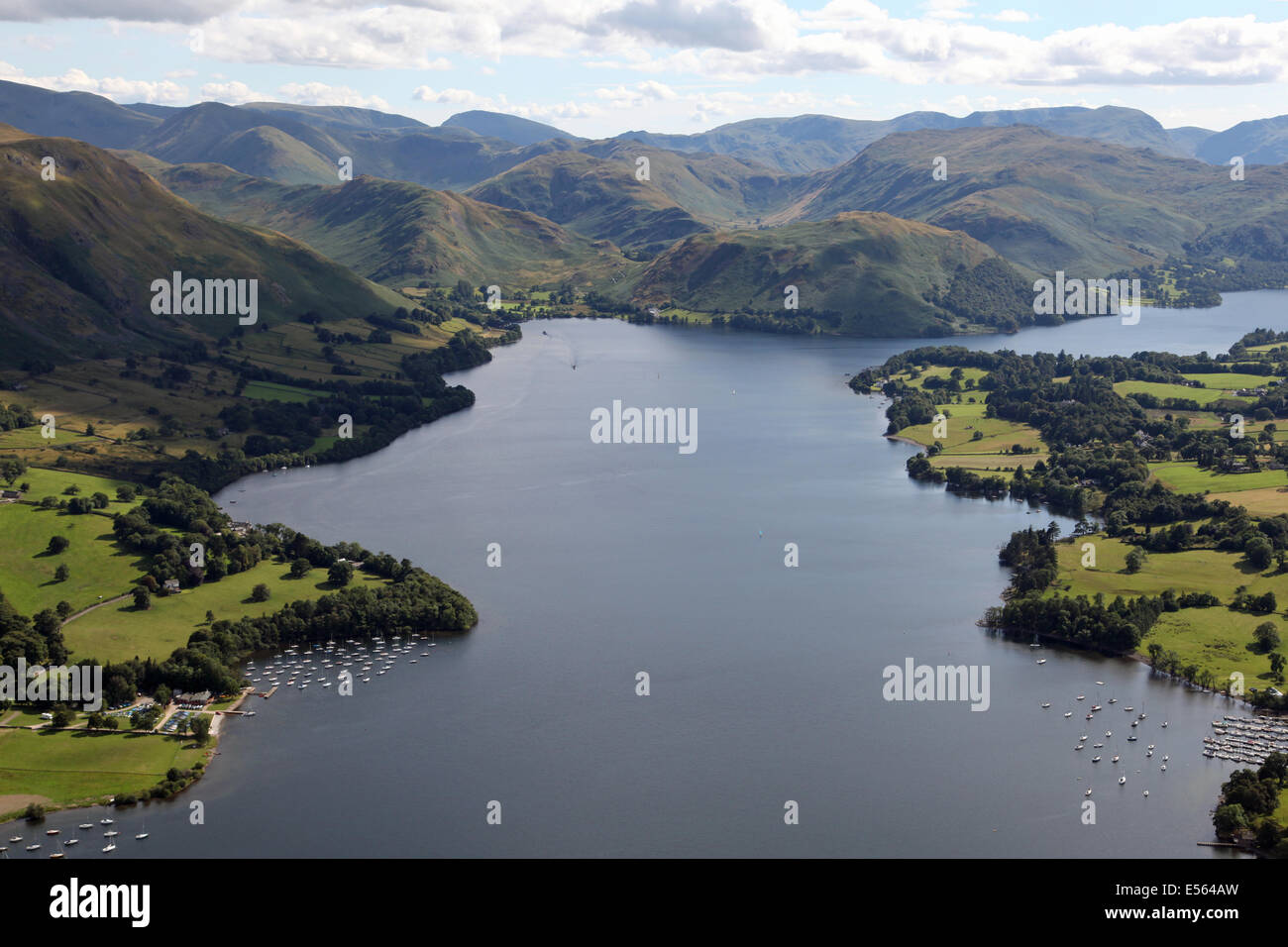 aerial view of Lake Ullswater in the Lake District, UK Stock Photo - Alamy