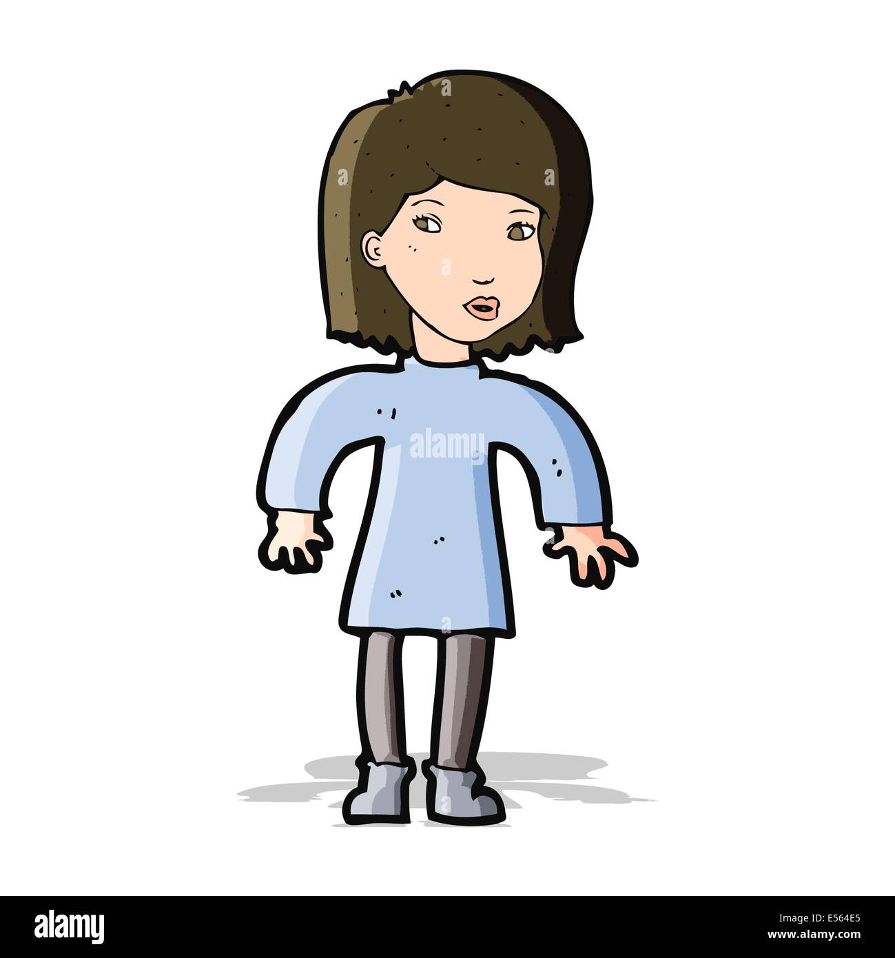 cartoon cautious woman Stock Vector Image & Art - Alamy