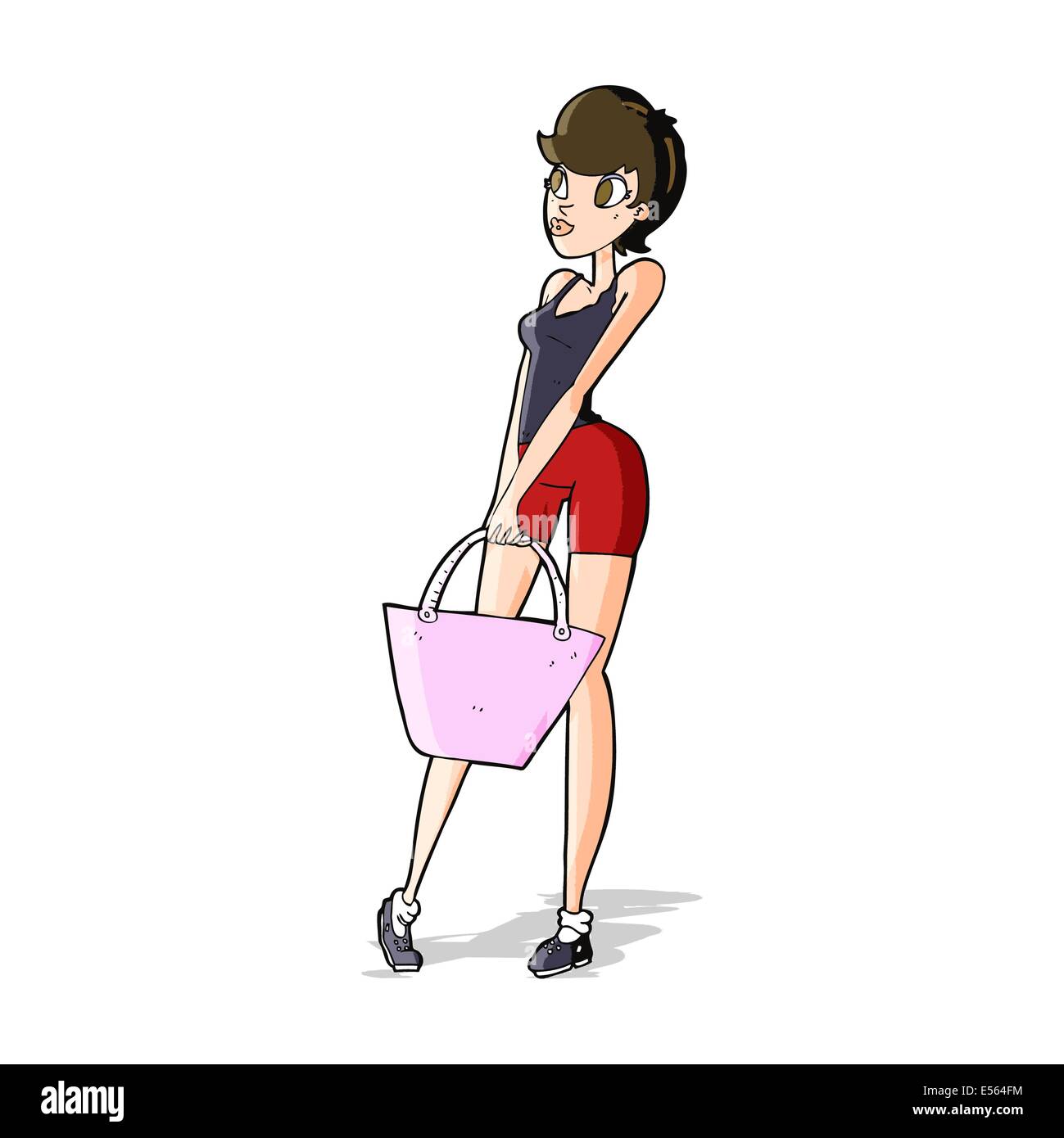 cartoon attractive woman shopping Stock Vector Image & Art - Alamy