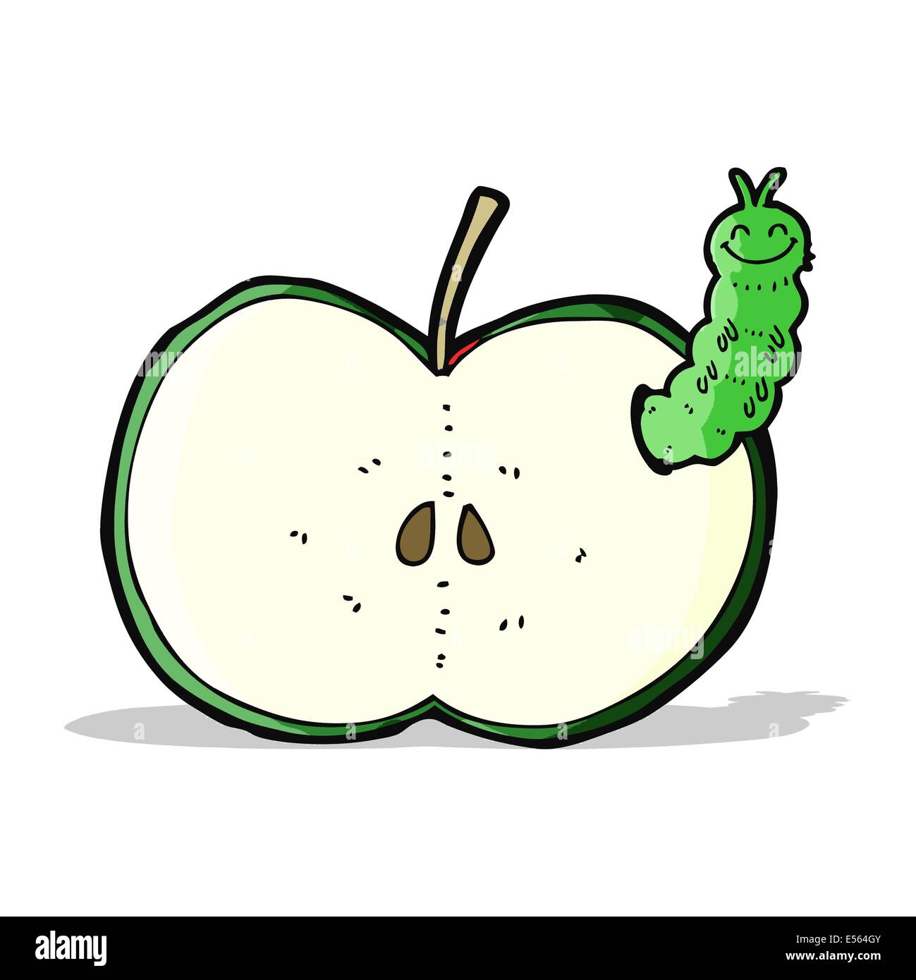 cartoon bug eating apple Stock Vector Image & Art - Alamy