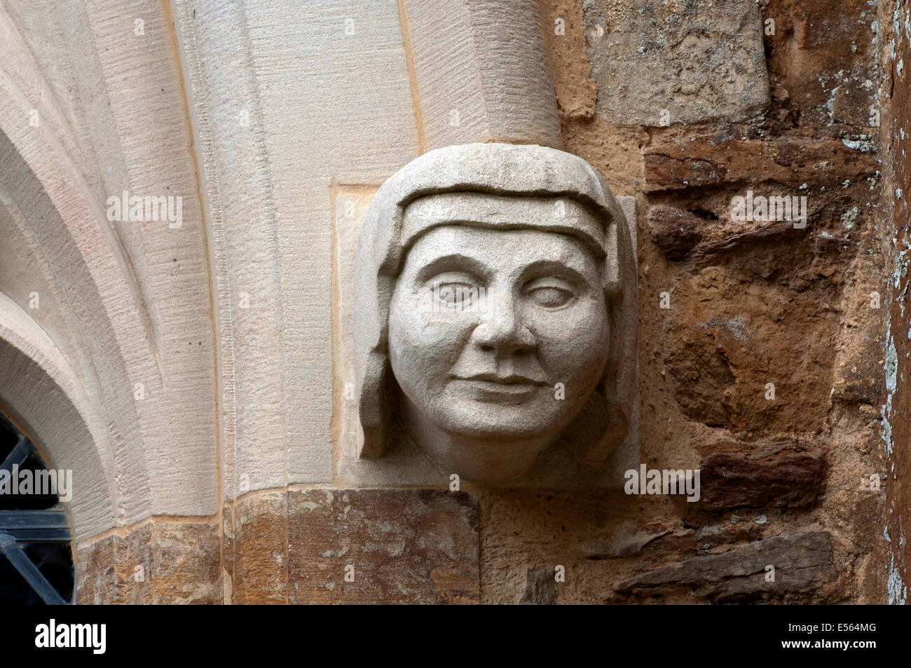 Repaired stonework on outside of St. Margaret`s Church, Crick ...